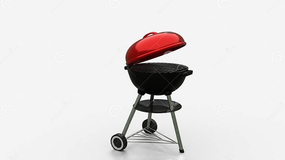 Barbecue on White Background Editorial Stock Photo - Image of grid ...