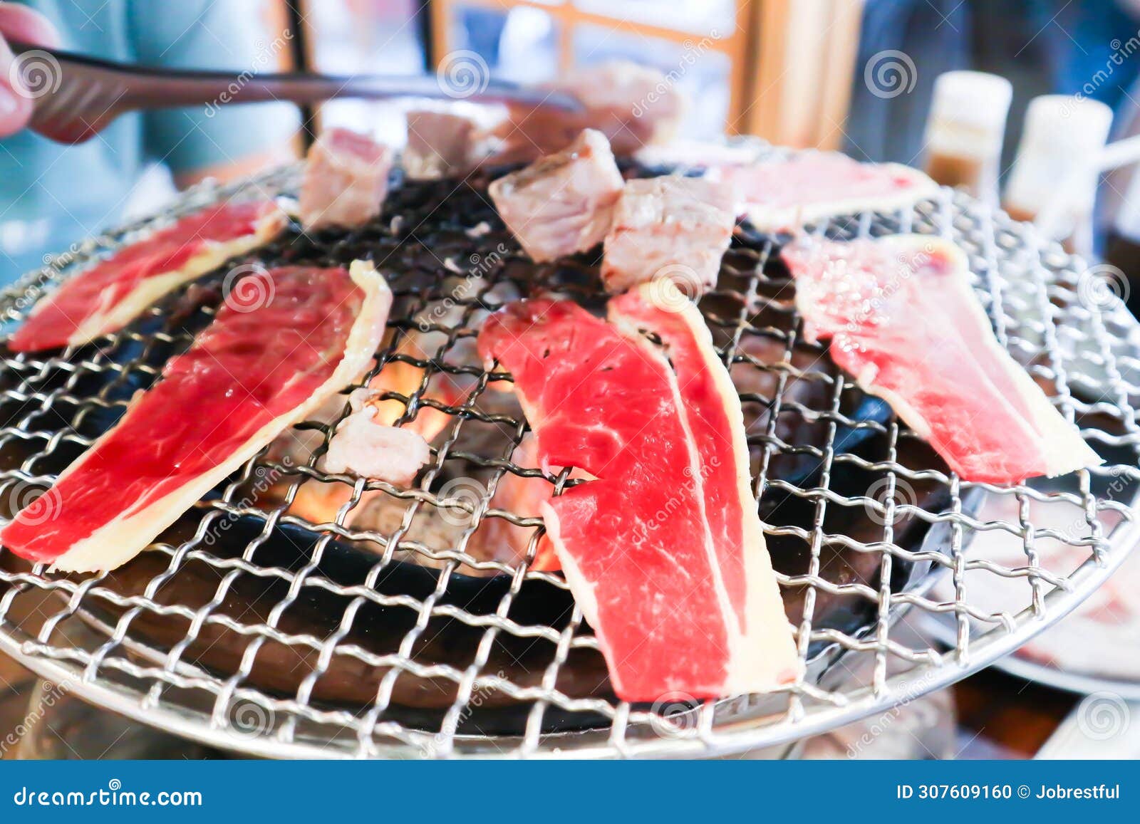Barbecued Beef or Grilled Beef on the Broiler Stock Photo - Image of ...