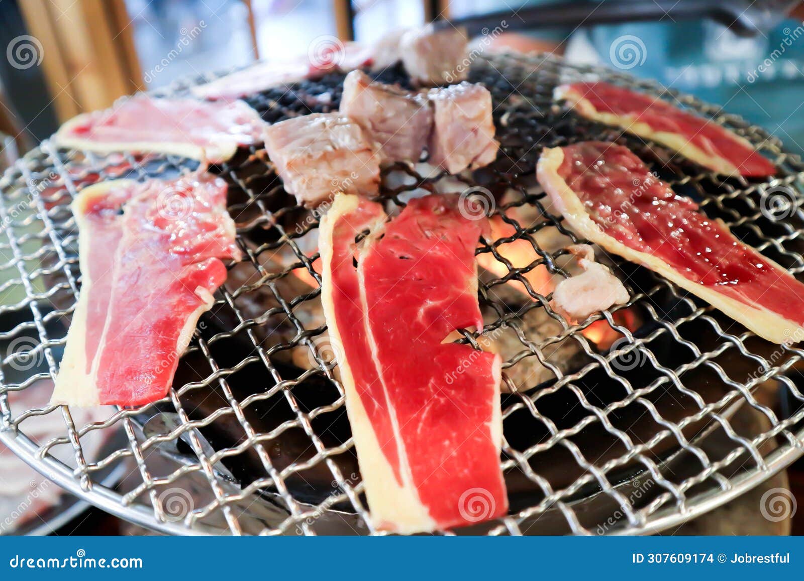 Barbecued Beef or Grilled Beef on the Broiler Stock Photo - Image of ...