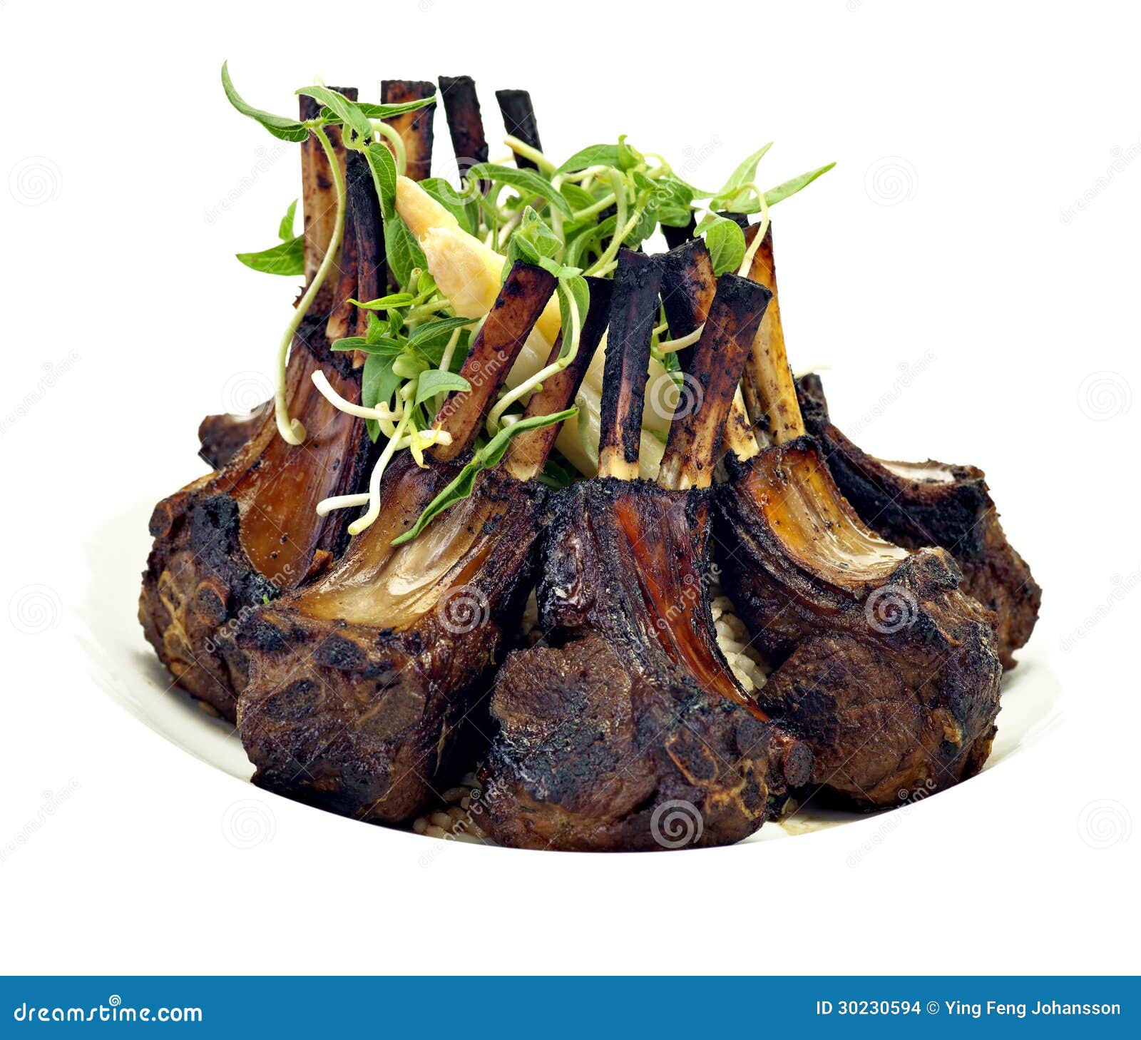 Barbecued lamb racks stock photo. Image of tempting, meal - 30230594