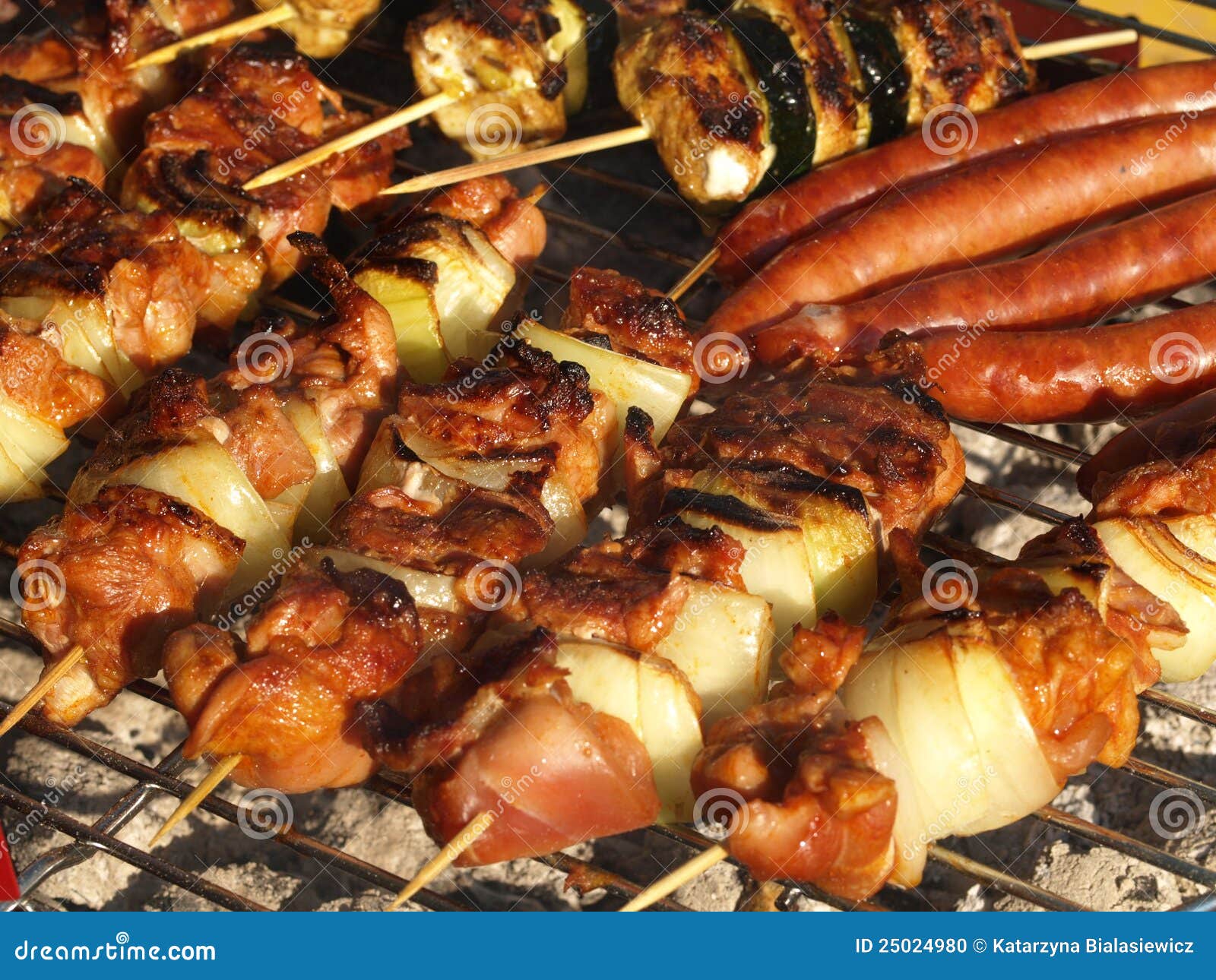 Barbecued meat stock photo. Image of pork, sticks, slices - 25024980