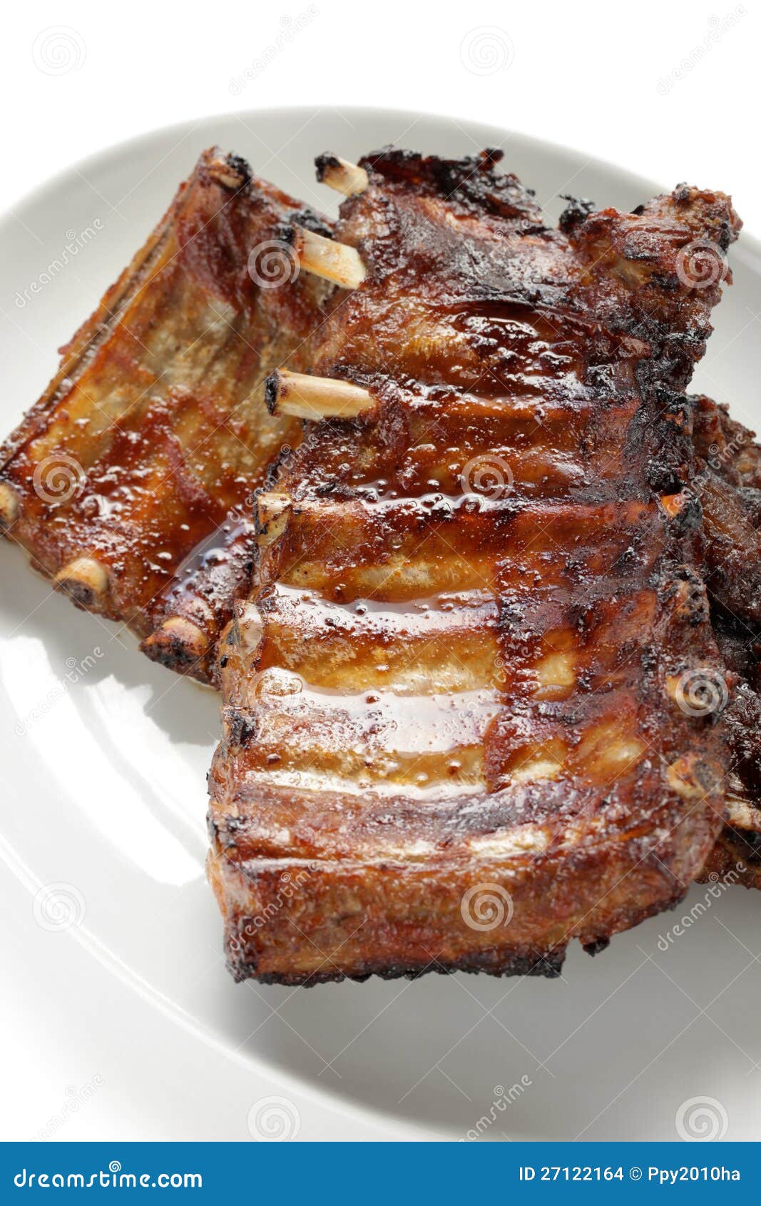 Barbecued pork spare ribs stock photo. Image of portion - 27122164