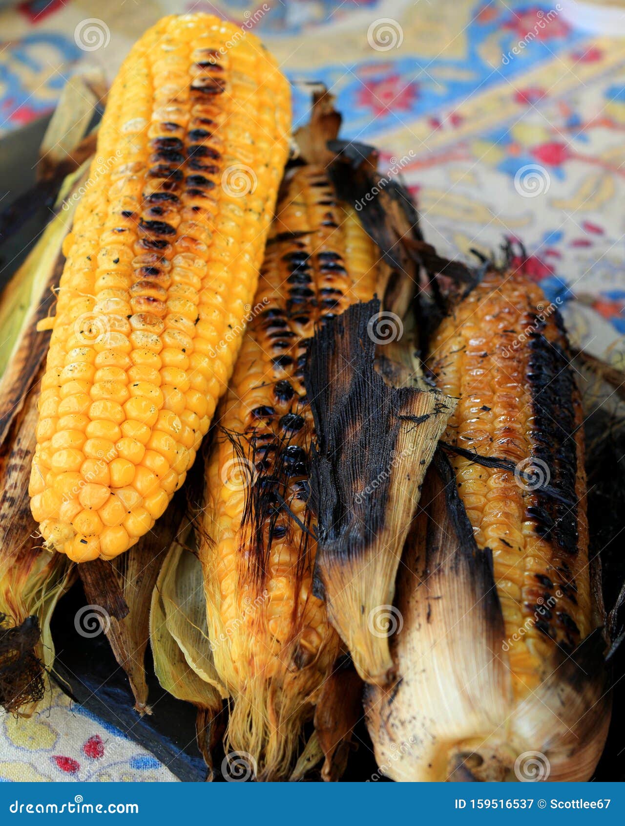 Barbecued Sweetcorn on a Market Stall Stock Image - Image of pier ...