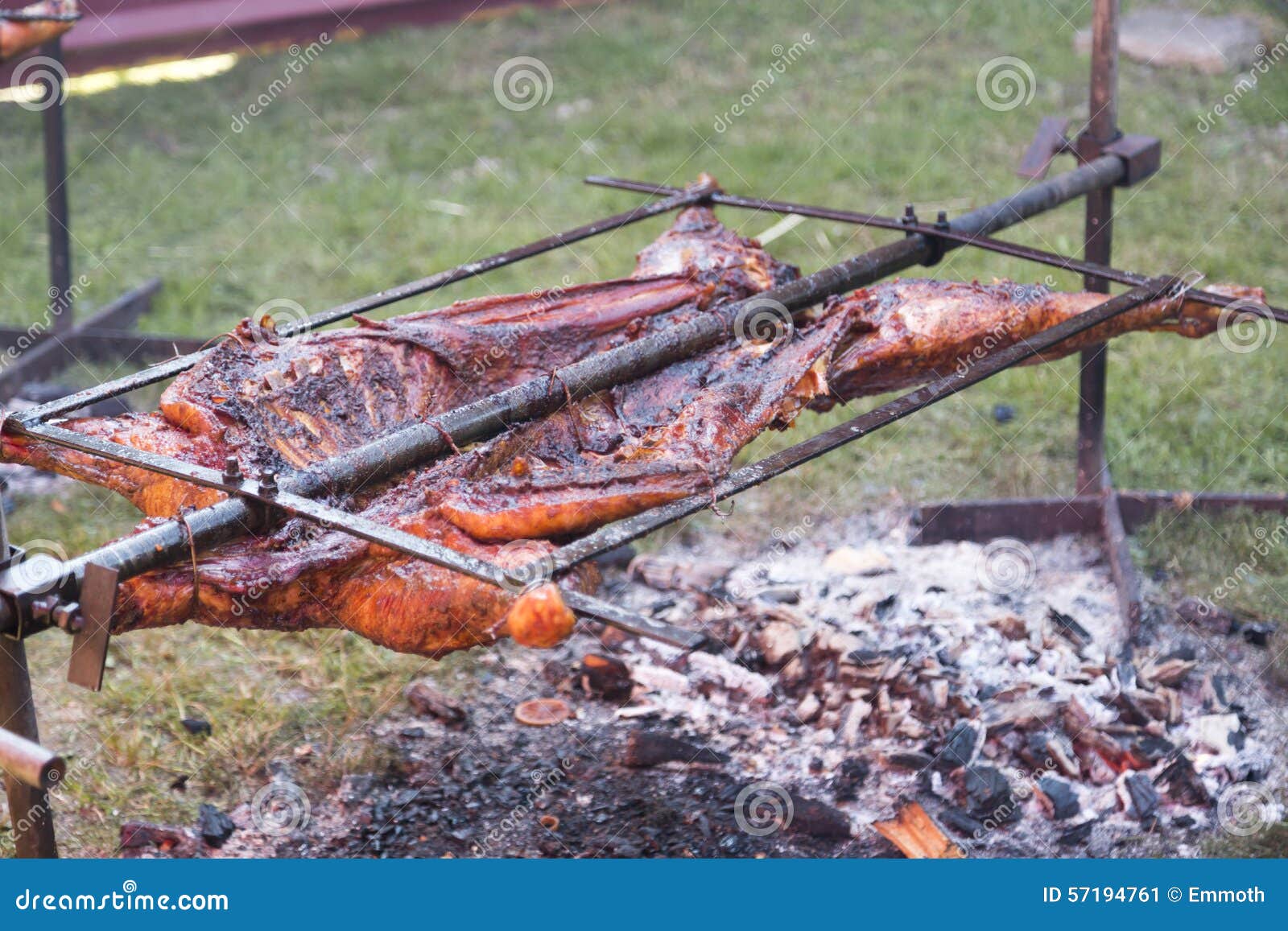 Barbecuing Entire Lamb stock image. Image of meal, marinade - 57194761