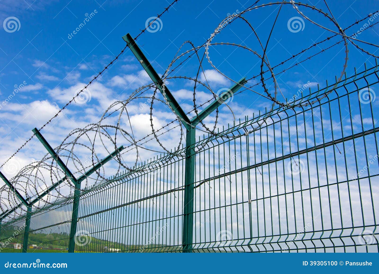 Barbed fence stock photo. Image of chain, criminal, freedom - 39305100