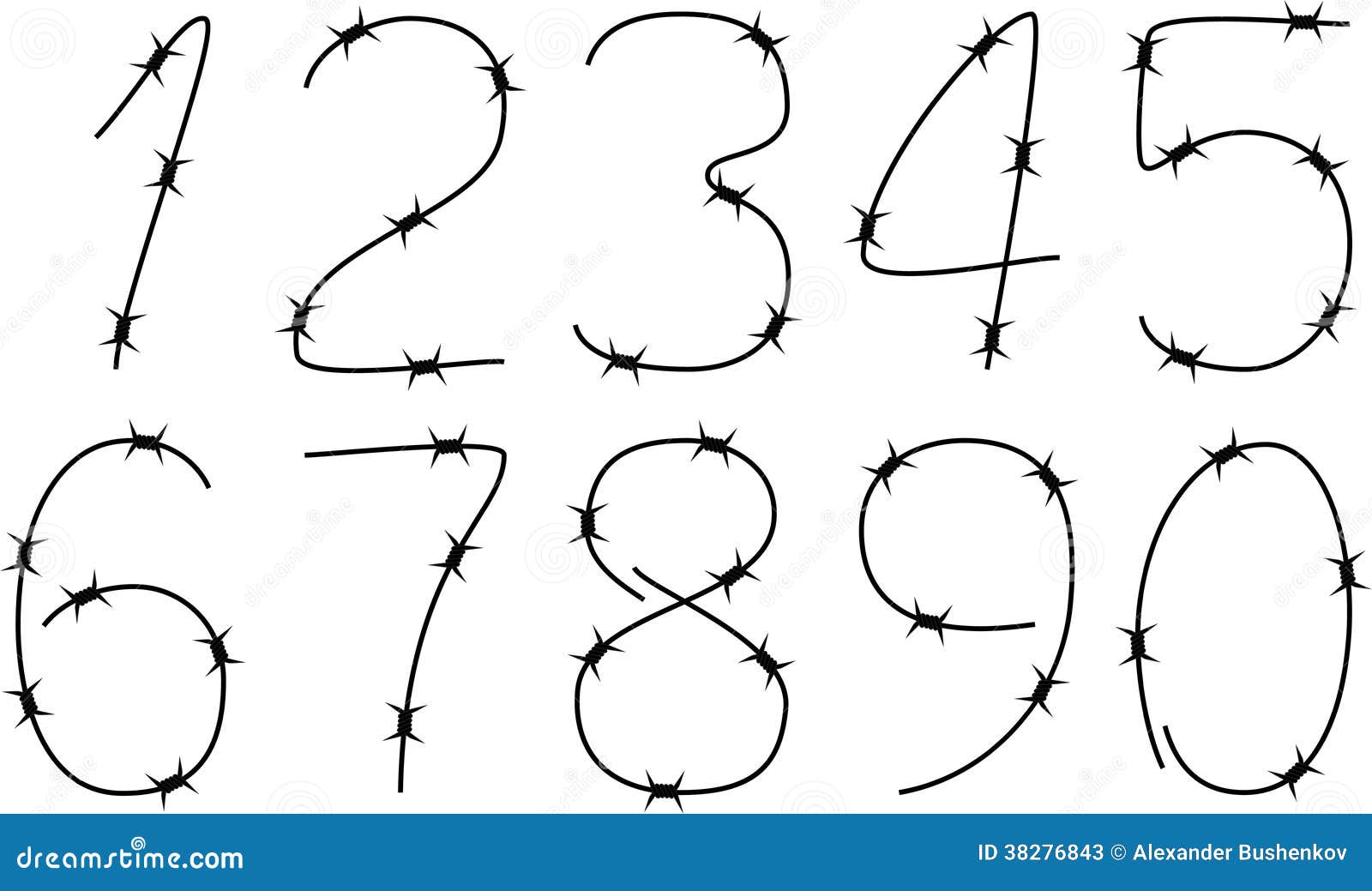 Barbed numbers stock illustration. Illustration of army - 38276843