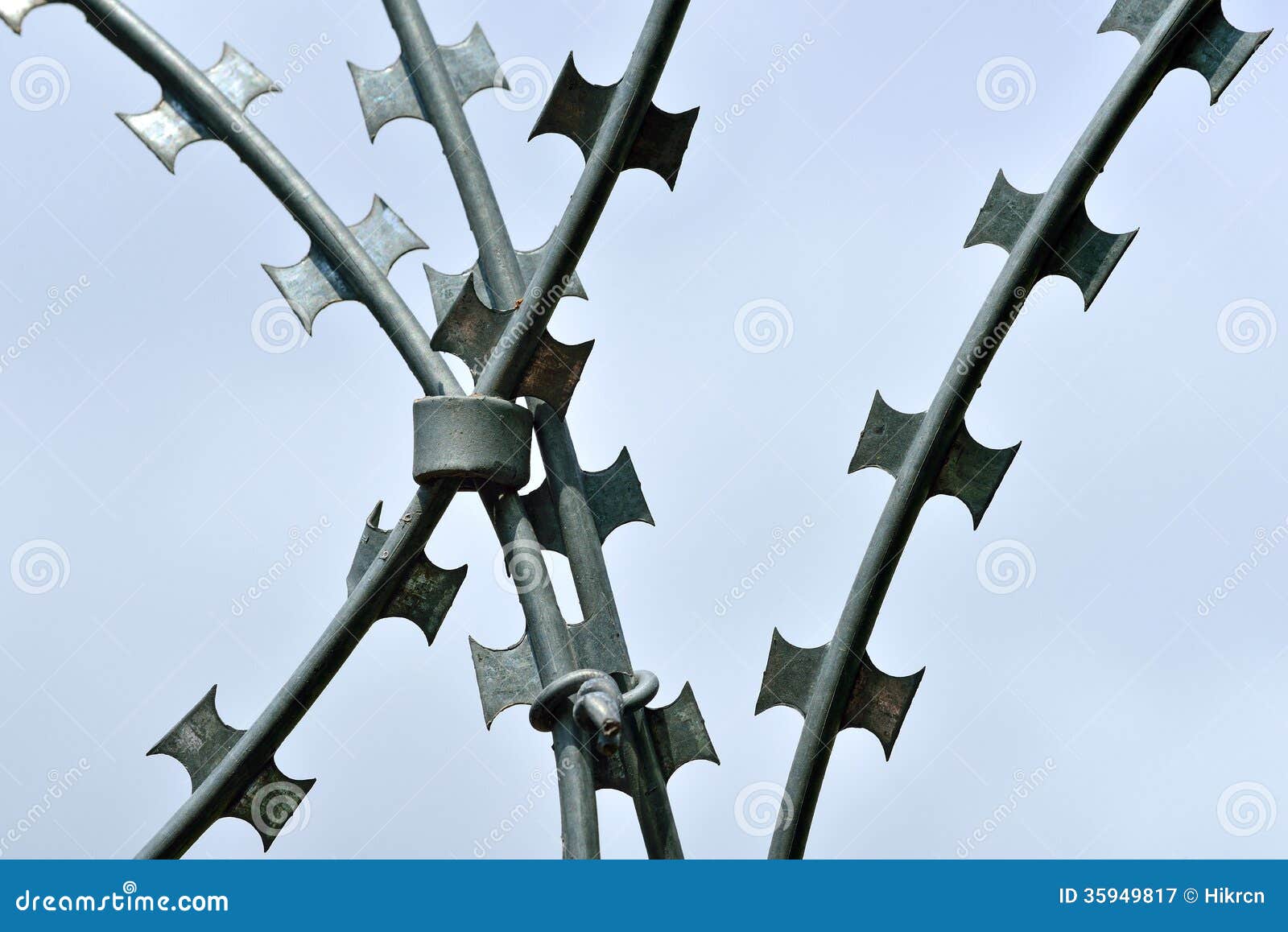 Barbed and Razor Wire for High Security Stock Image - Image of bans ...