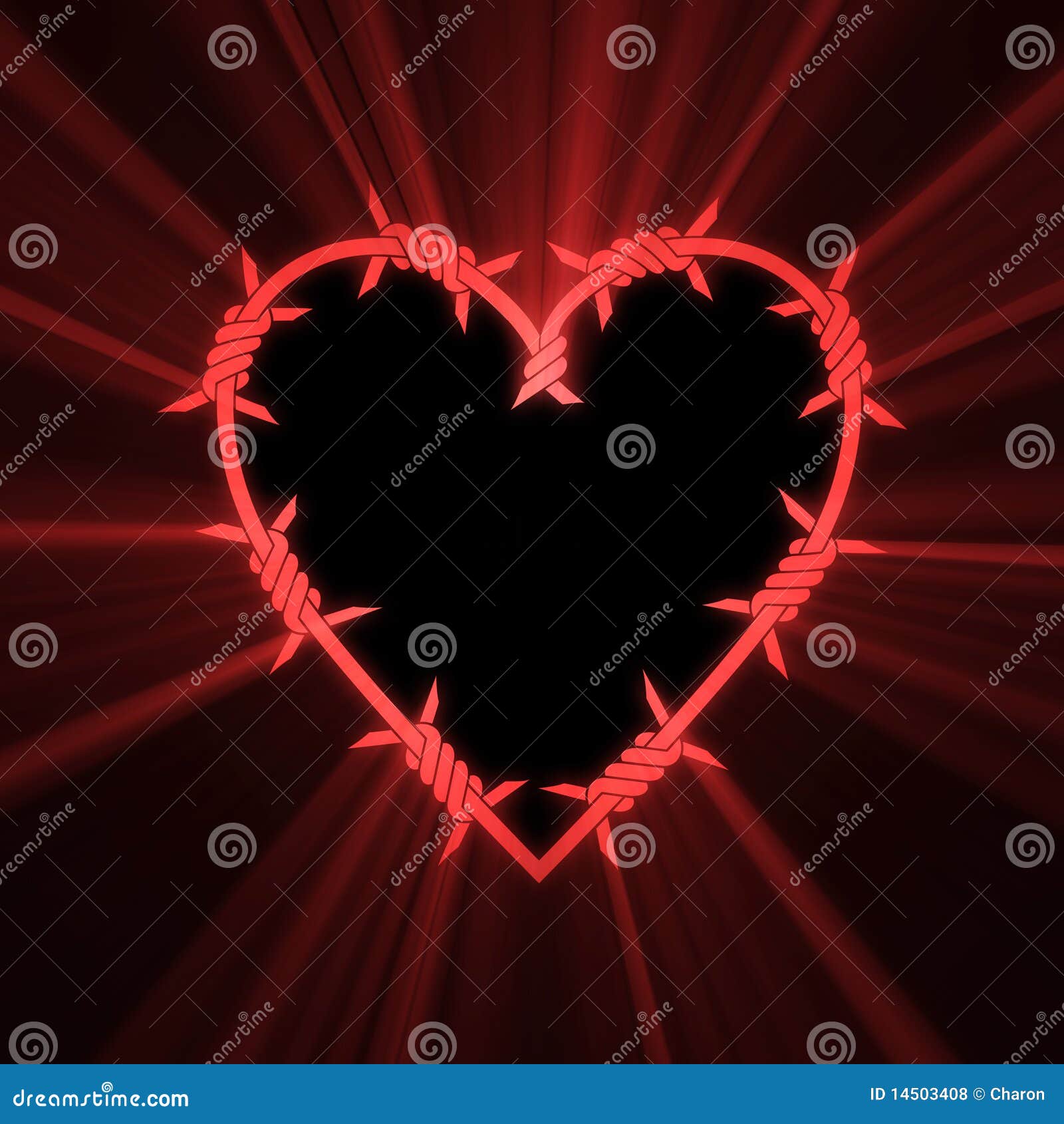 Barbed Spiky Heart Red Light Flare Stock Illustration - Illustration of ...