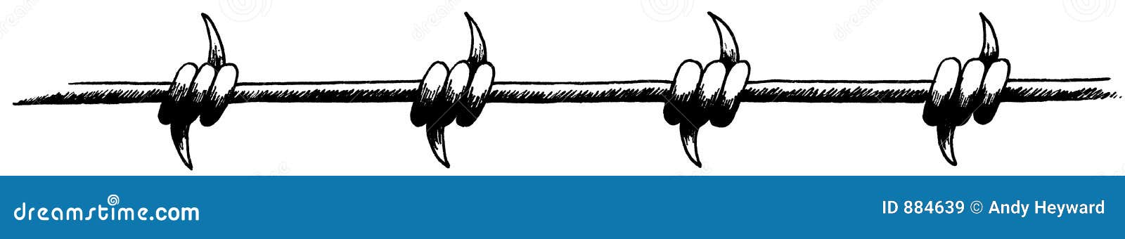 Barbed wire stock illustration. Illustration of drawing - 884639