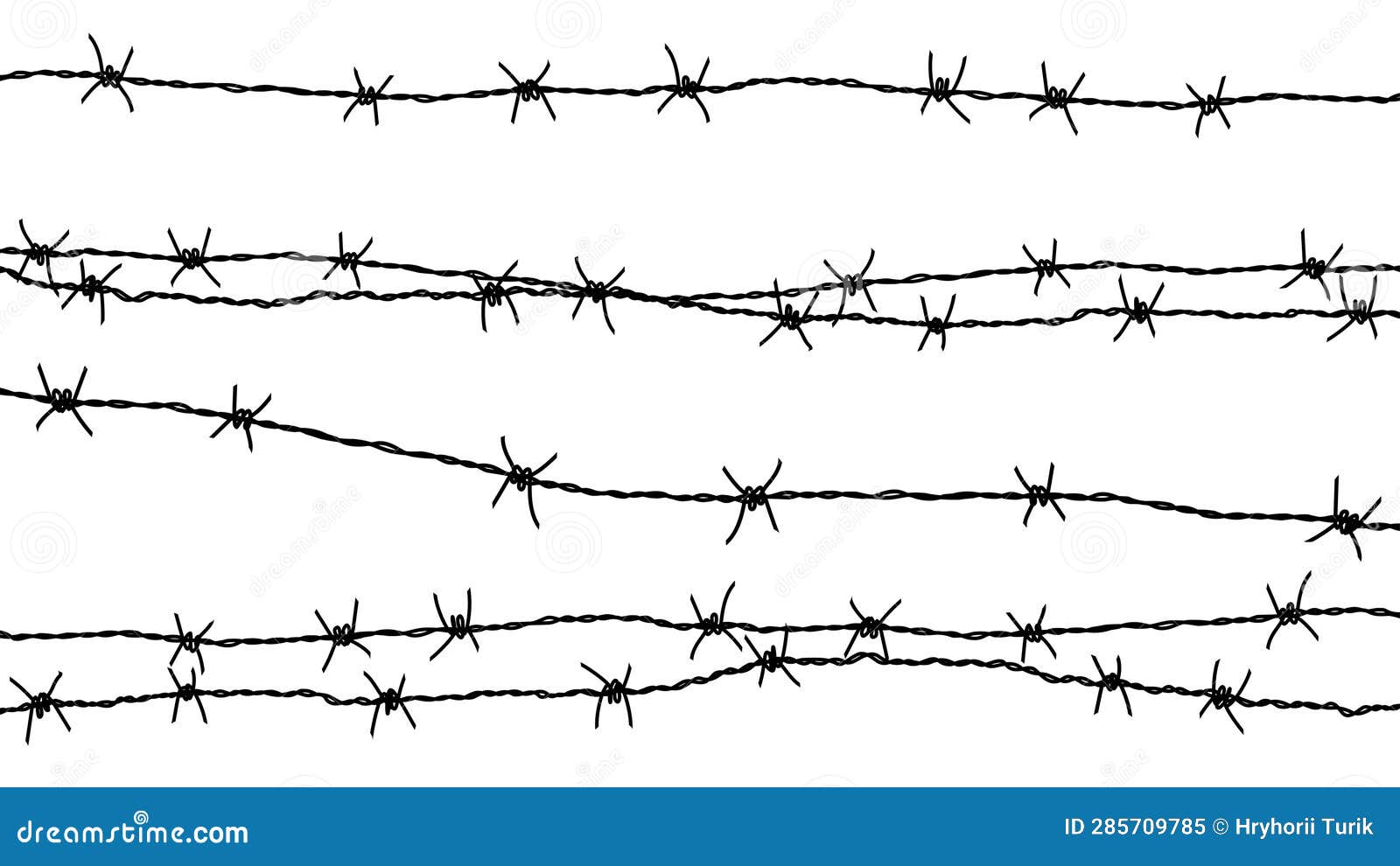 Barbed Wire Background. Vector Illustration Isolated on White Stock ...