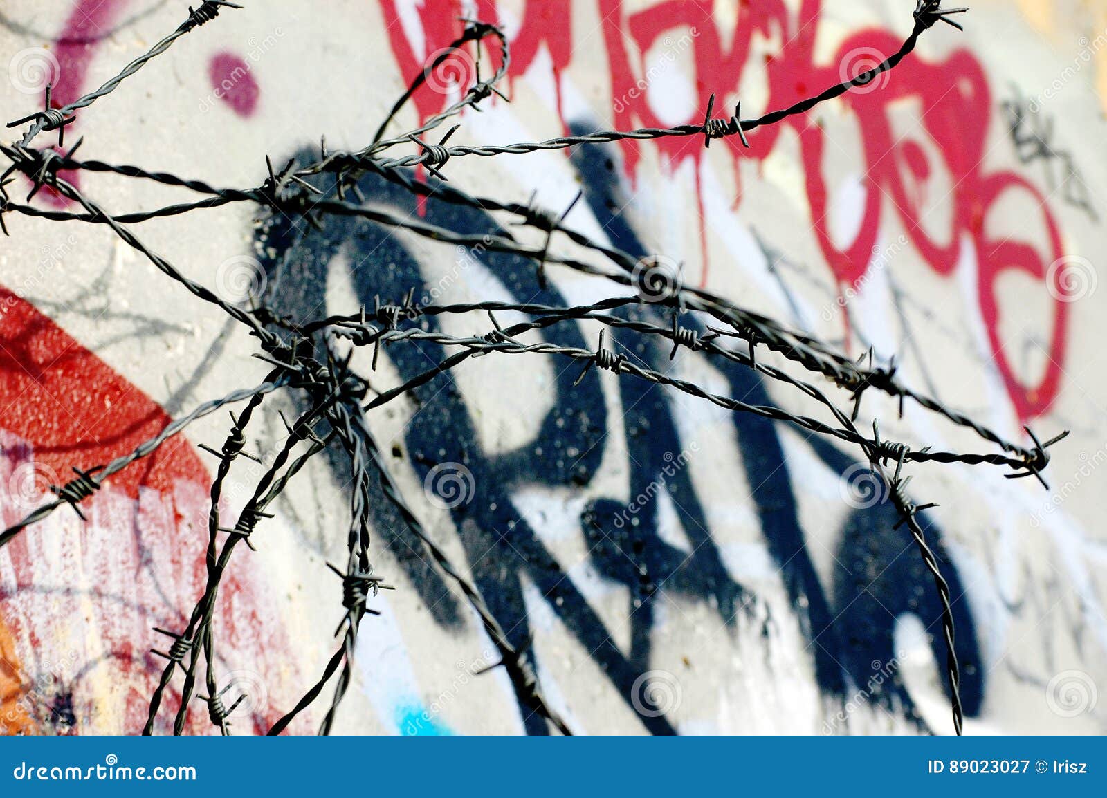 Barbed Wire at the Berlin Wall Stock Image - Image of reunification ...