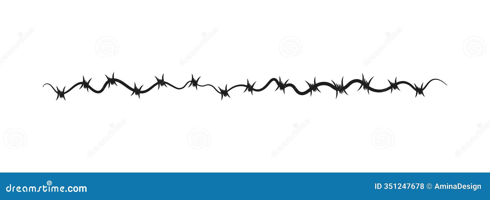 Barbed Wire. Black Barbwire, War or Safety Elements. Decorative Borders ...