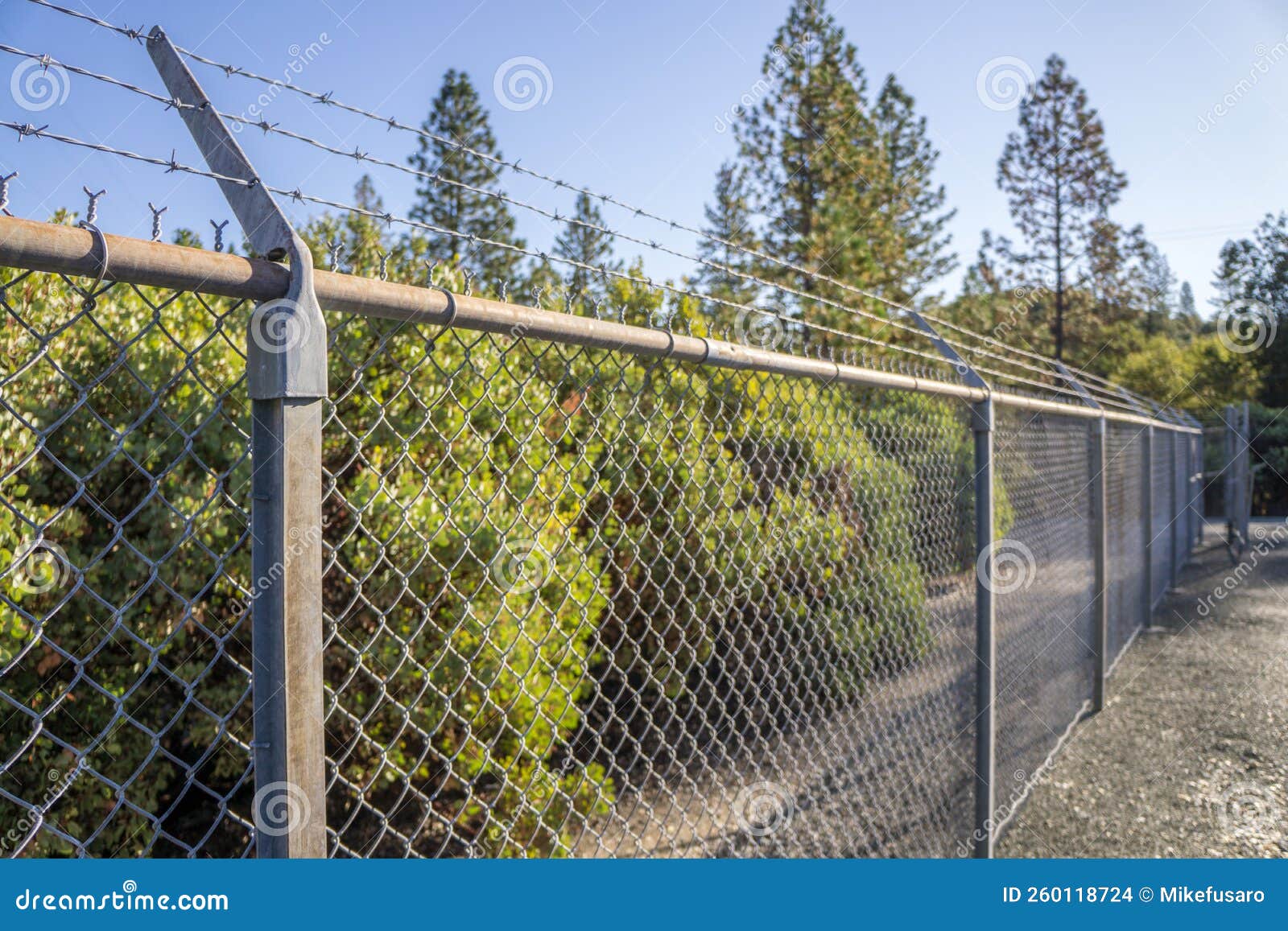 Barbed wire border stock photo. Image of barb, jail - 260118724