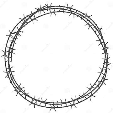 Barbed wire circle border stock vector. Illustration of isolation ...