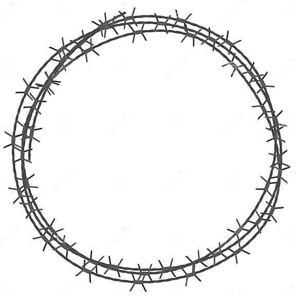Barbed wire circle border stock vector. Illustration of isolation ...
