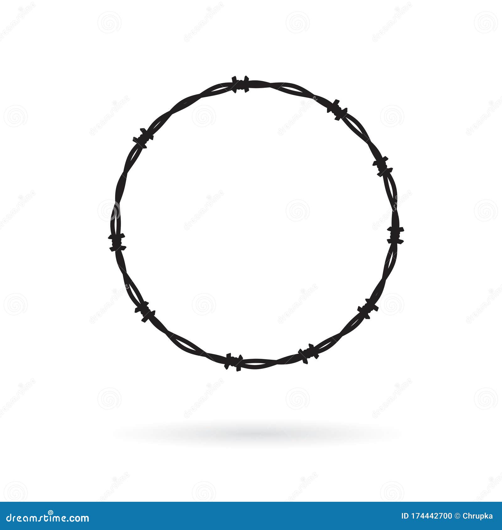 Barbed wire circle icon stock vector. Illustration of freedom - 174442700