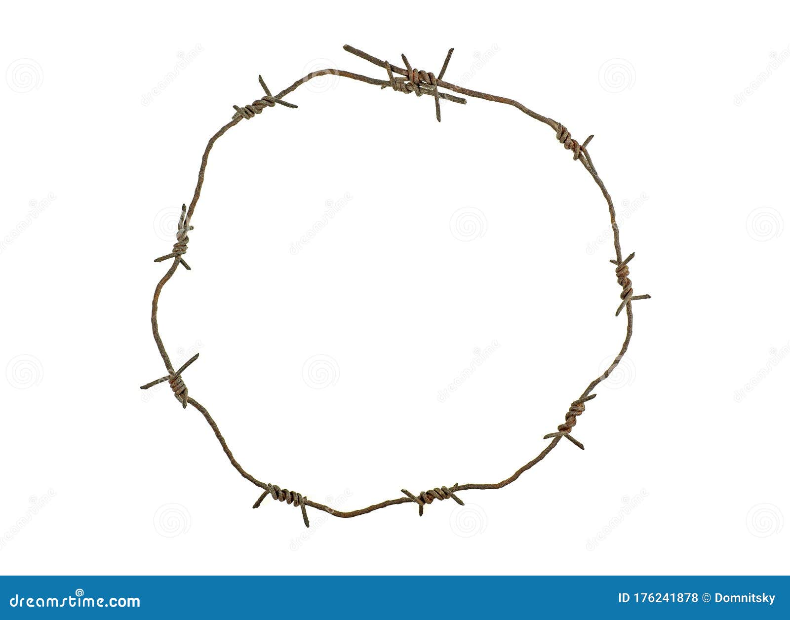 Barbed Wire Circle Isolated on White Background. Rusty Wire Stock Photo ...