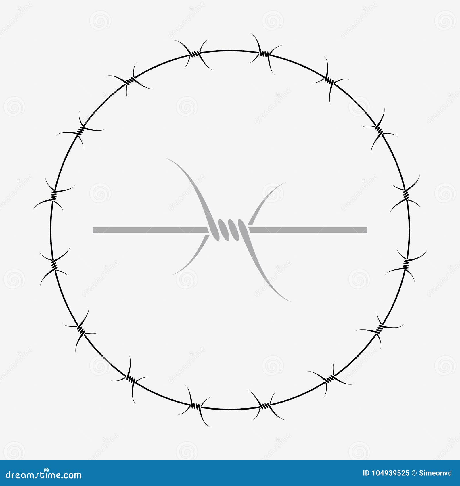 Barbed Wire of Circle Shape Stock Vector - Illustration of iron, fence ...
