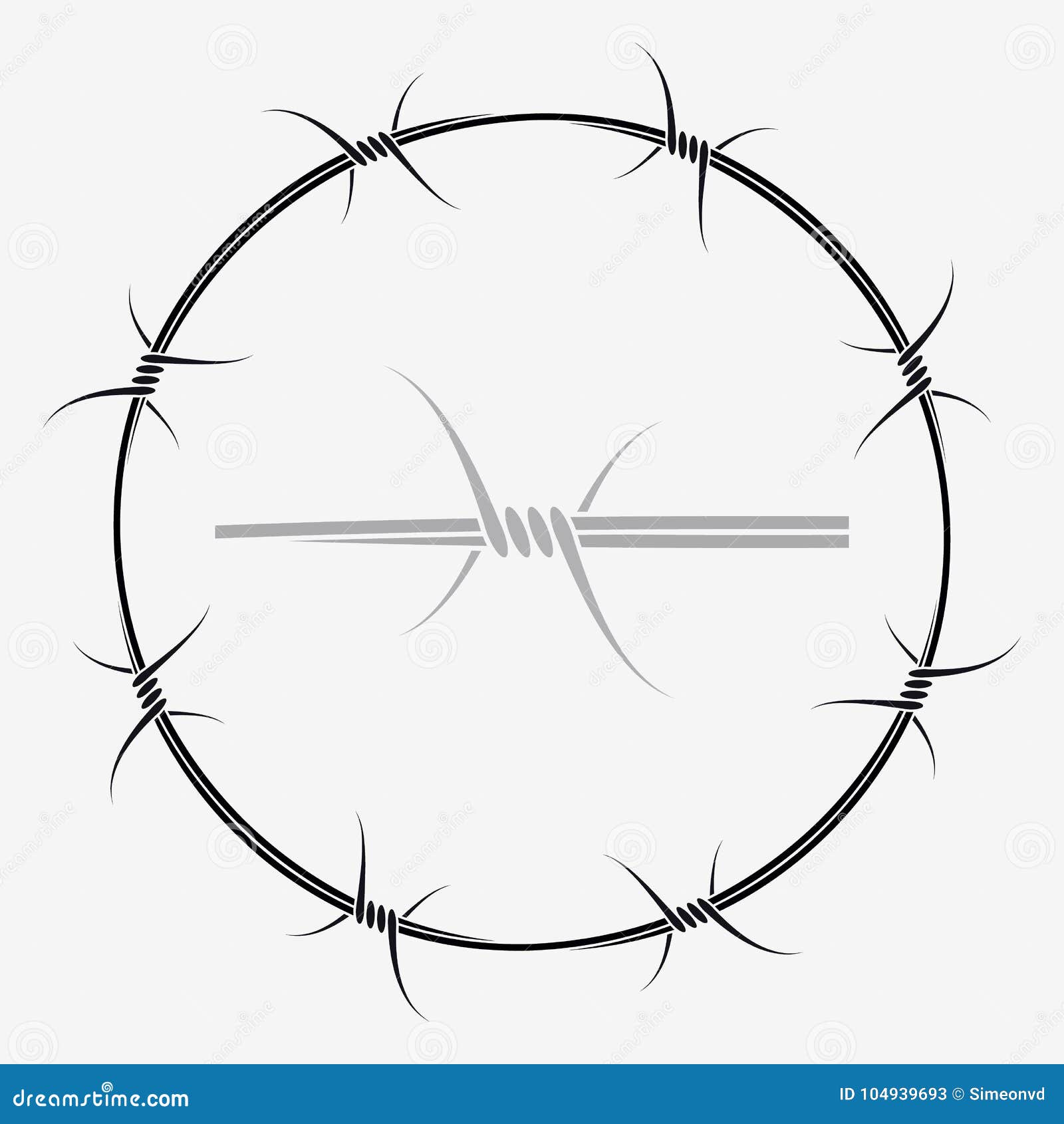 Barbed Wire of Circle Shape Stock Vector - Illustration of guard ...