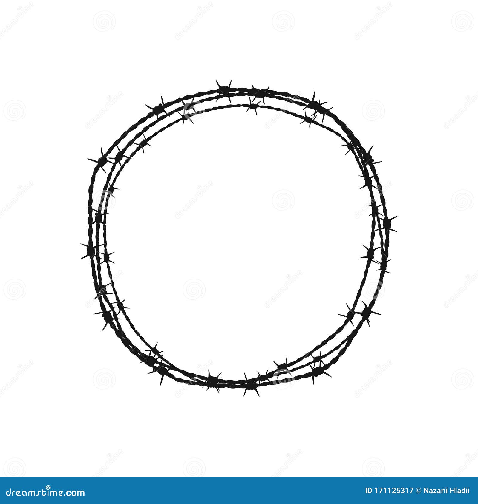 Barbed Wire Circle. Vector Illustration. Isolated EPS10. Stock Vector ...