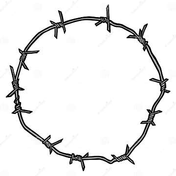 Barbed Wire Circle Vector Illustration Stock Vector - Illustration of ...