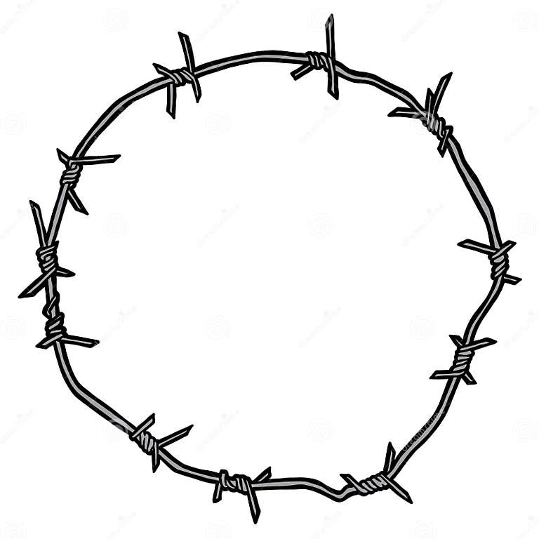 Barbed Wire Circle Vector Illustration Stock Vector - Illustration of ...