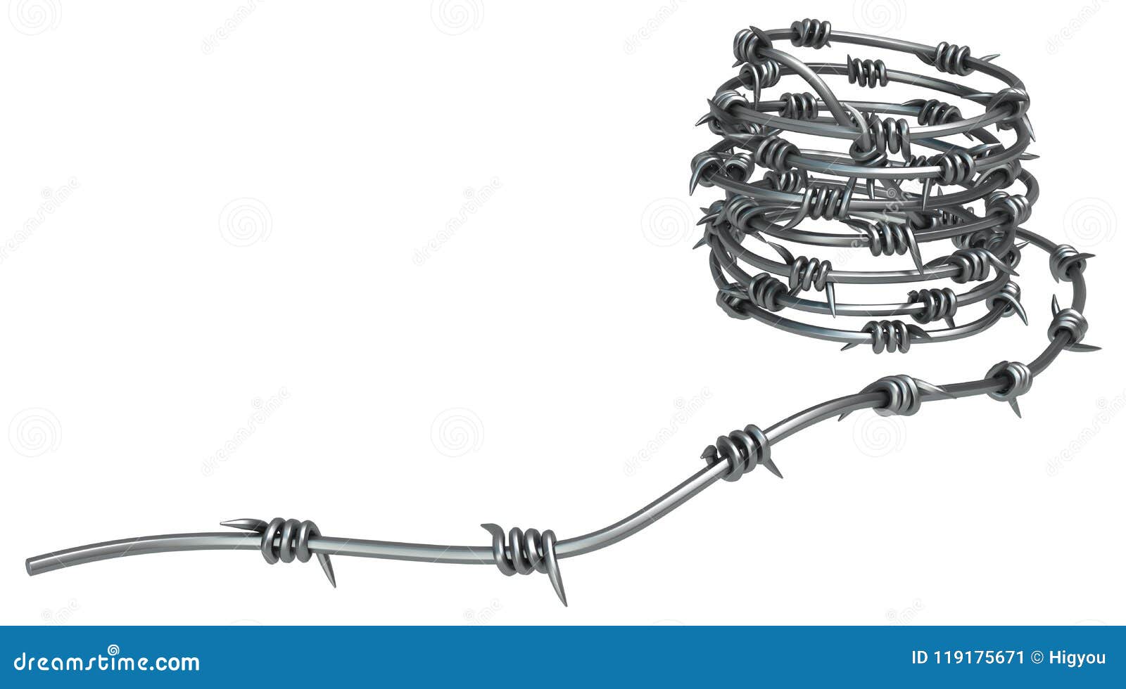 Barbed Wire Coiled stock illustration. Illustration of isolated - 119175671