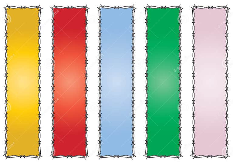 Barbed Wire Colorful Banners Stock Vector - Illustration of graphic ...