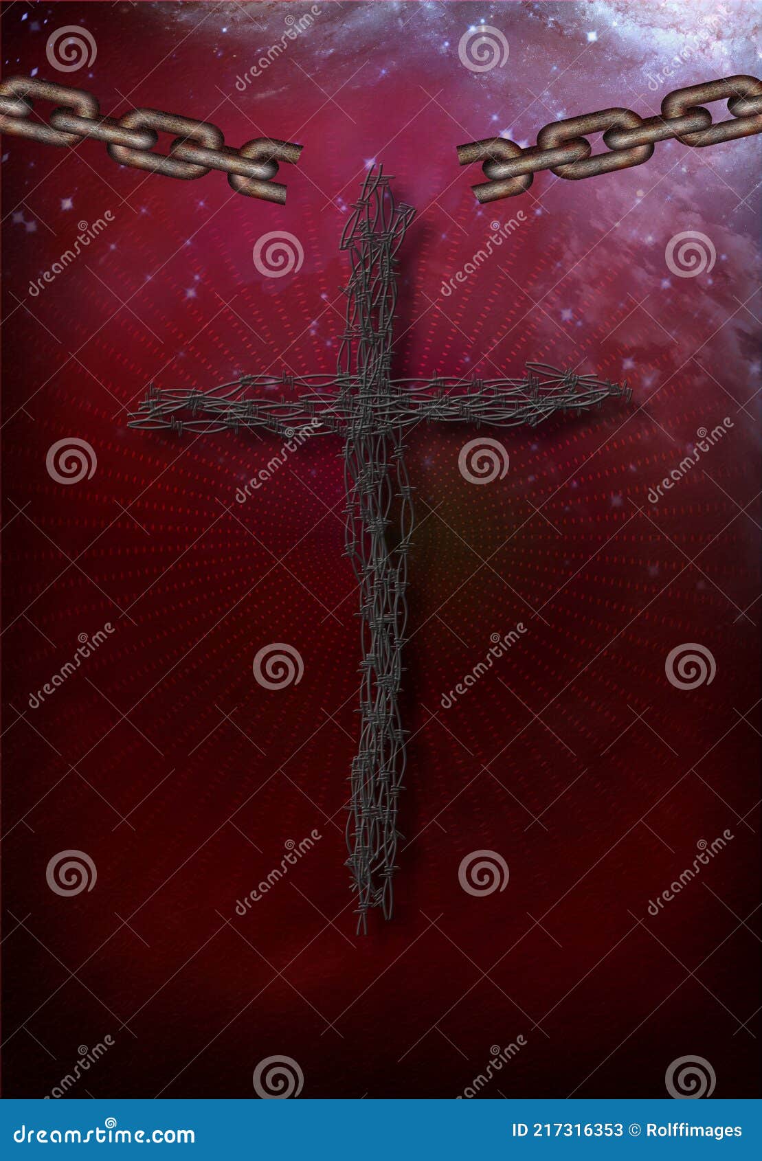 Barbed Wire Cross stock illustration. Illustration of cross - 217316353