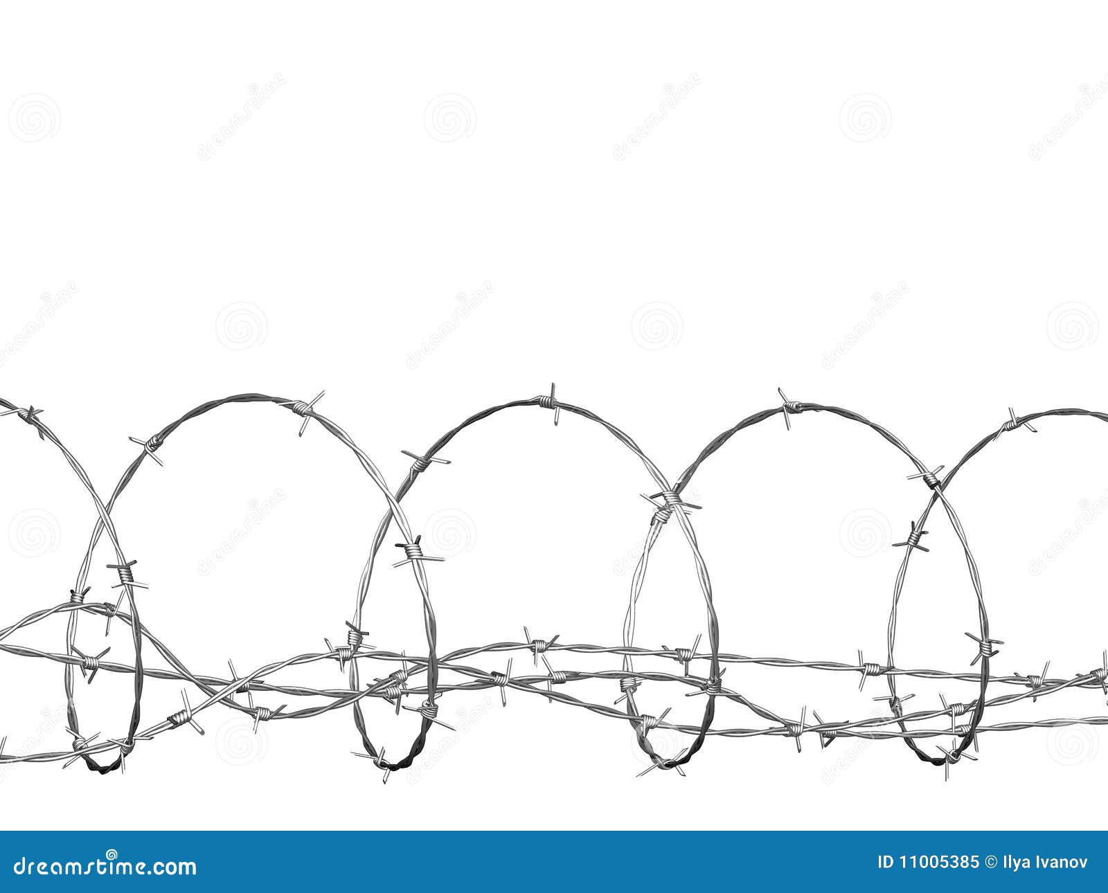 Barbed Wire Curled in Spiral Stock Illustration - Illustration of jail ...