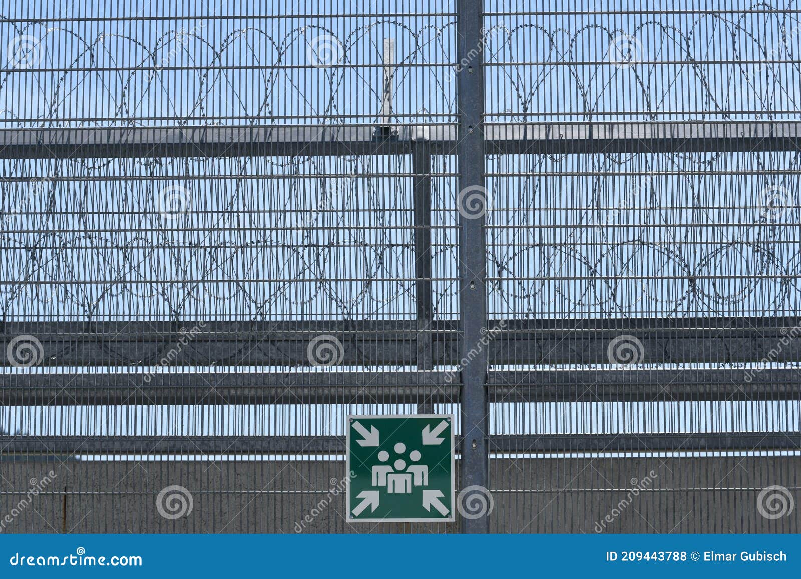 Barbed Wire Fence As Security Measurement in Prison Stock Photo - Image ...
