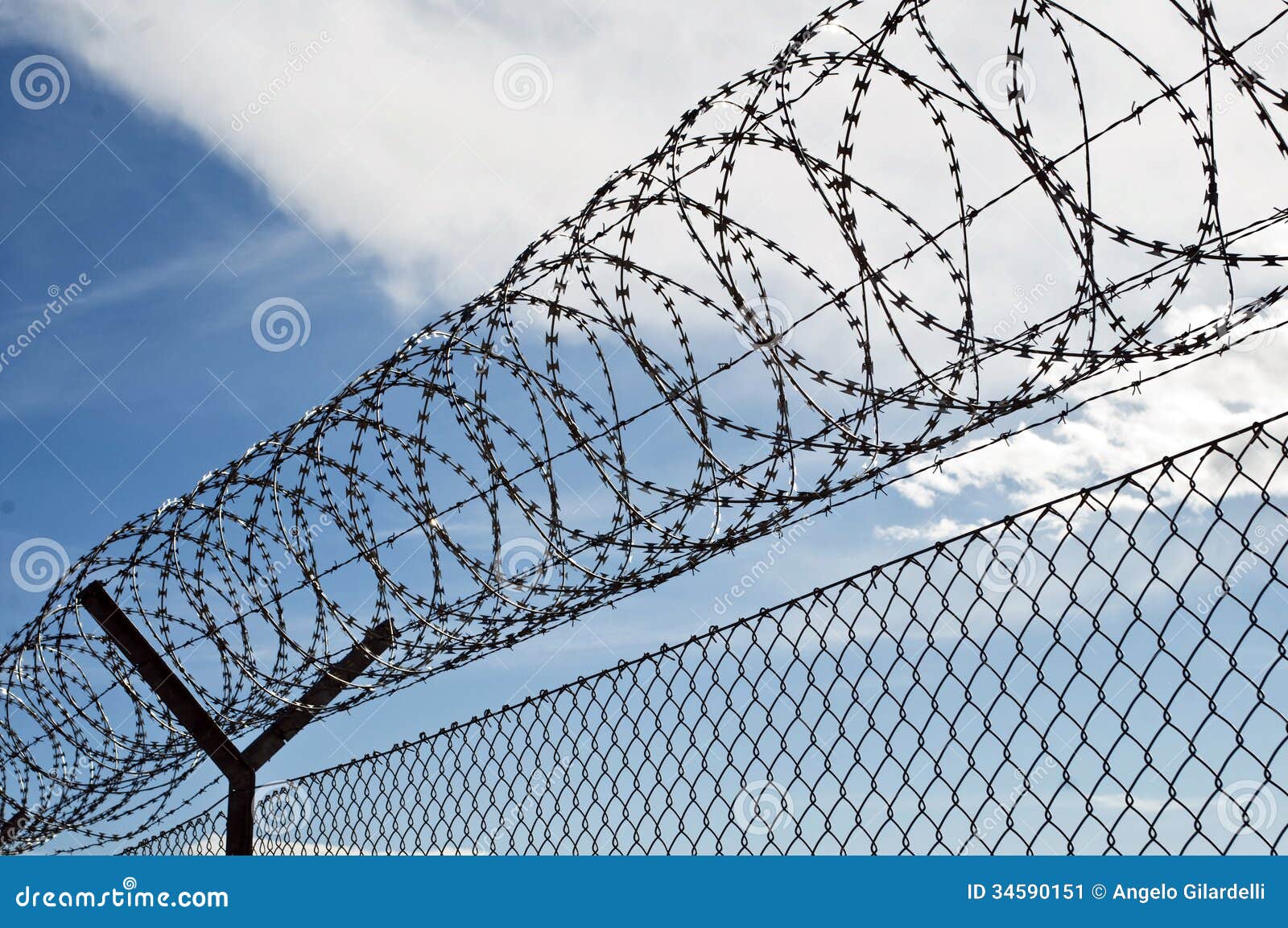 Barbed wire fence stock image. Image of wire, barbed - 34590151