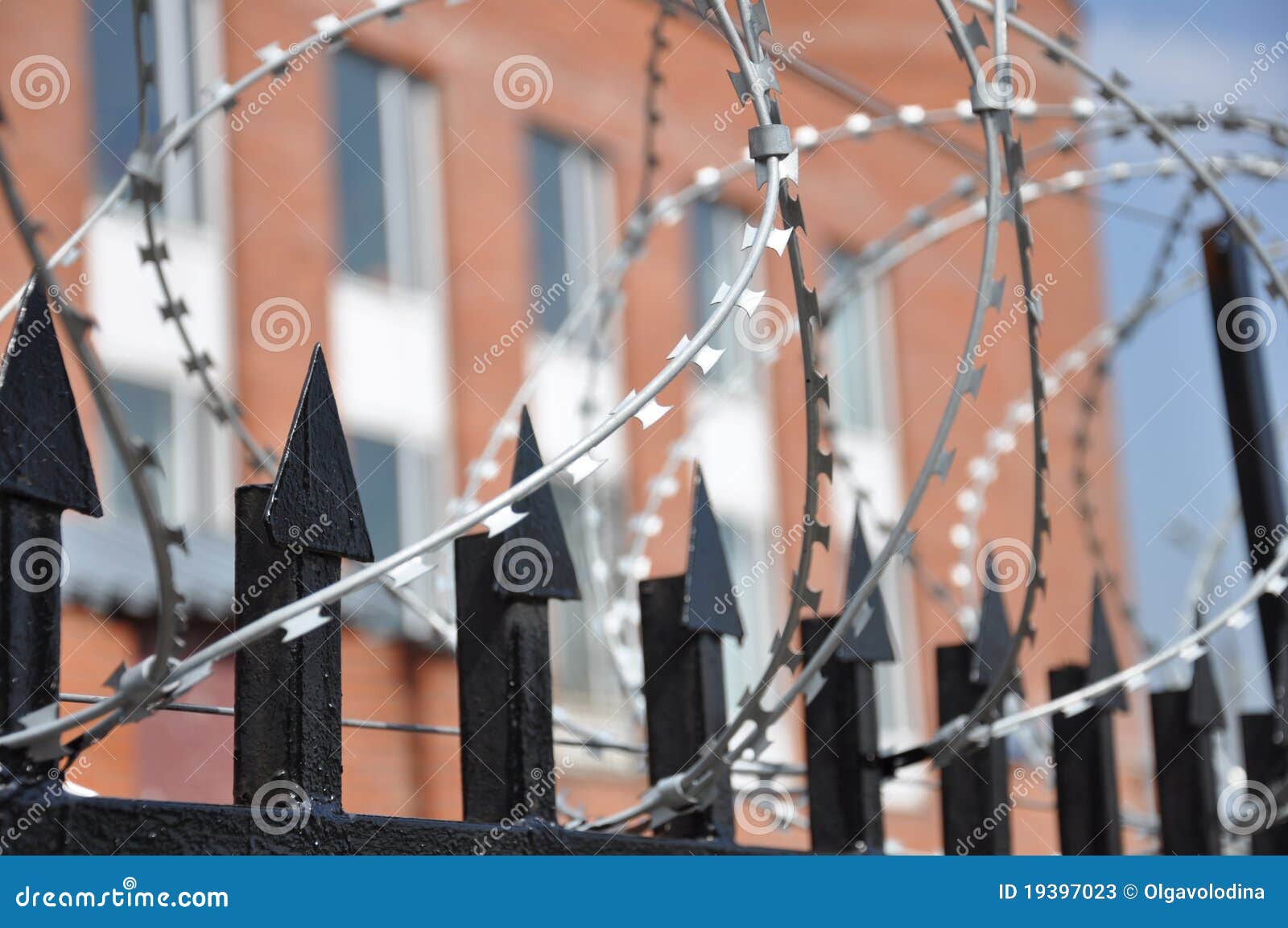 Barbed Wire Fence at the Prison Stock Image - Image of barrier, wire ...