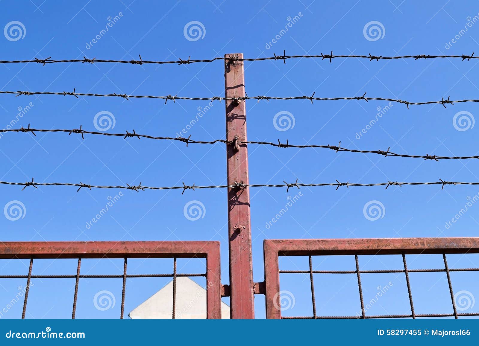 Barbed wire fence stock image. Image of clear, prison - 58297455