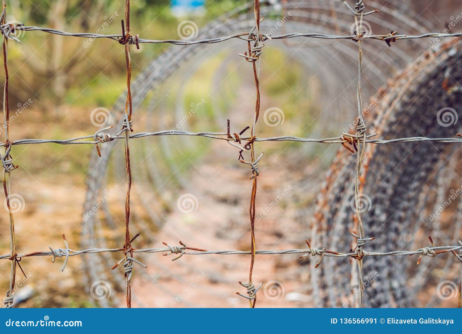 Barbed Wire, a Fence in Prison. Prison Concept. Stock Image - Image of ...