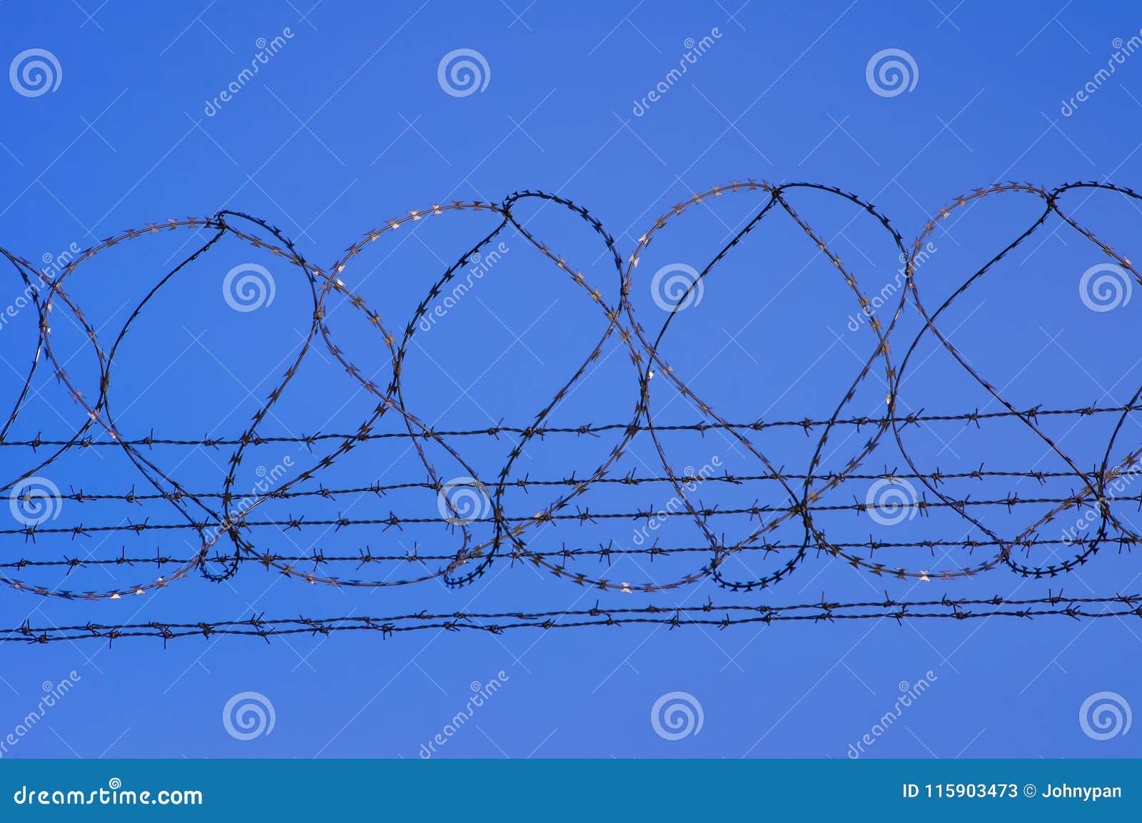 Barbed Wire and Fence for Security Stock Image - Image of protected ...
