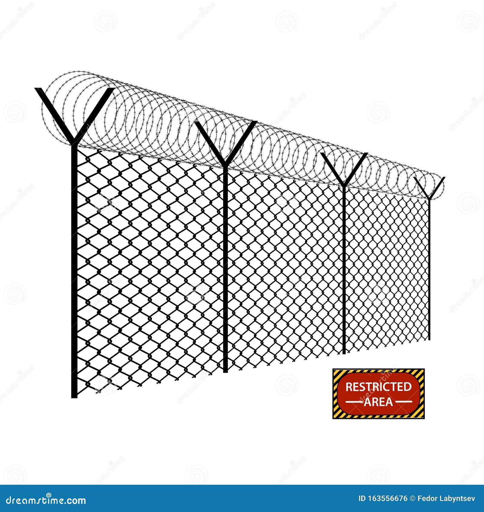Barbed Wire Fence Vector Illustration Stock Vector - Illustration of ...