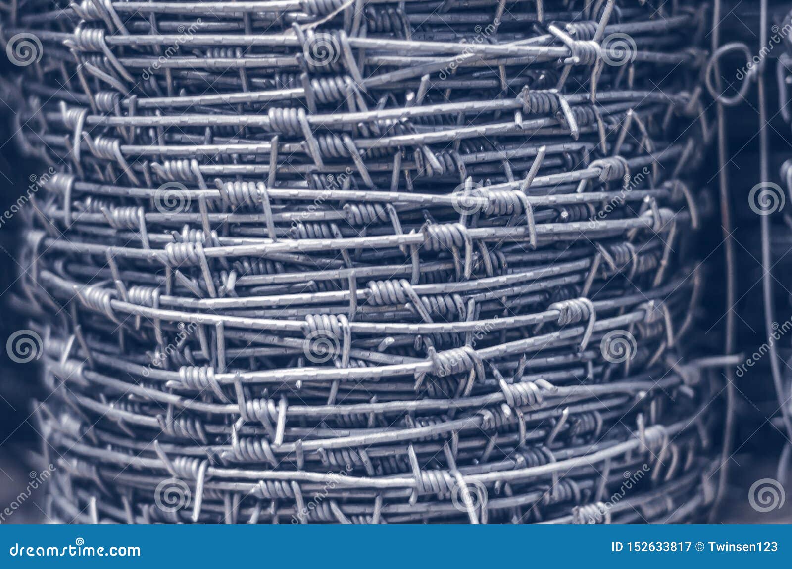 Barbed Wire for the Fence, Wound into a Roll Stock Image - Image of ...