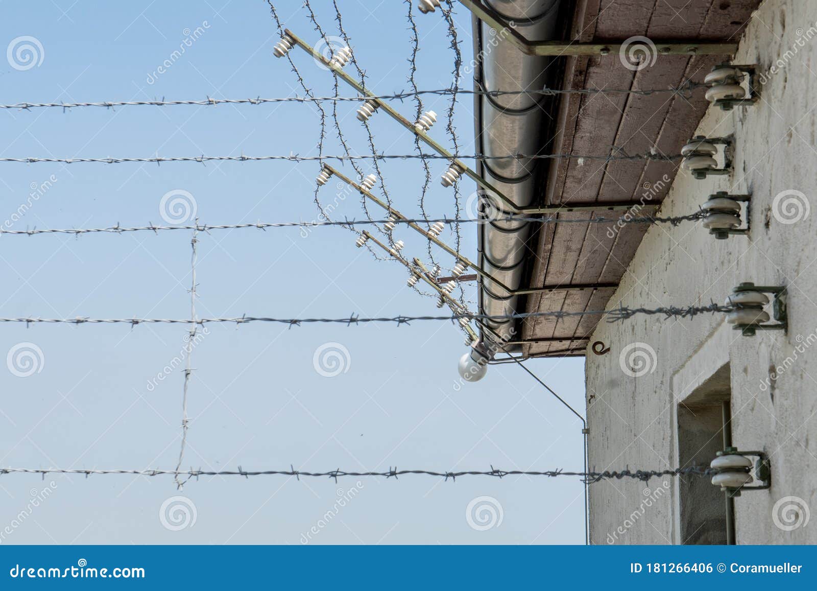 Barbed Wire at a Former Prison Stock Photo - Image of power, barb ...