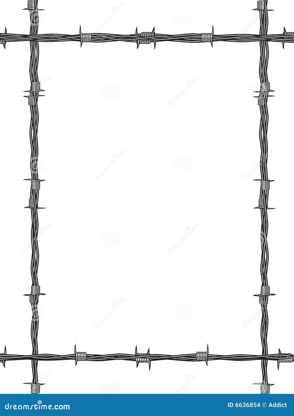 Barbed wire frame stock vector. Illustration of industry - 6636854