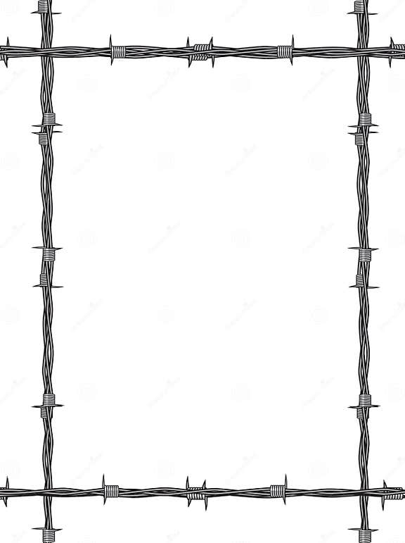 Barbed wire frame stock vector. Illustration of industry - 6636854