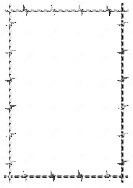 Barbed wire frame vector stock vector. Illustration of form - 4640374