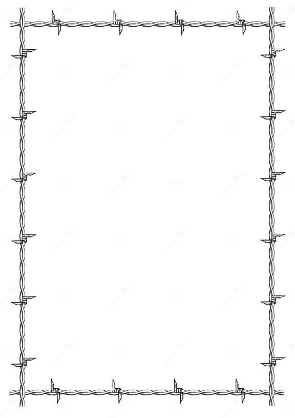 Barbed wire frame vector stock vector. Illustration of form - 4640374