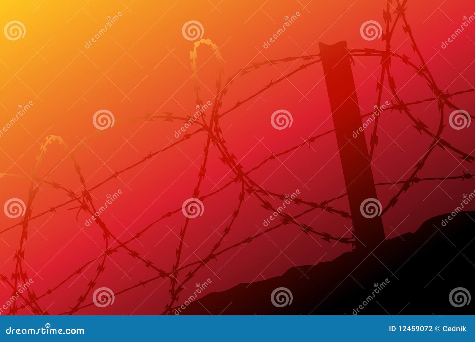 Barbed Wire on Gradient Background Stock Vector - Illustration of ...