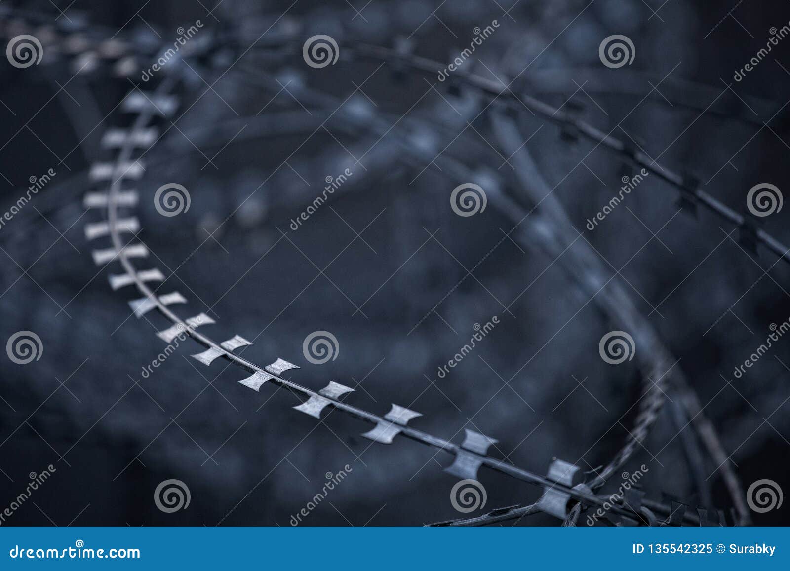 Barbed Wire in Grunge Style Process Stock Image - Image of fence ...