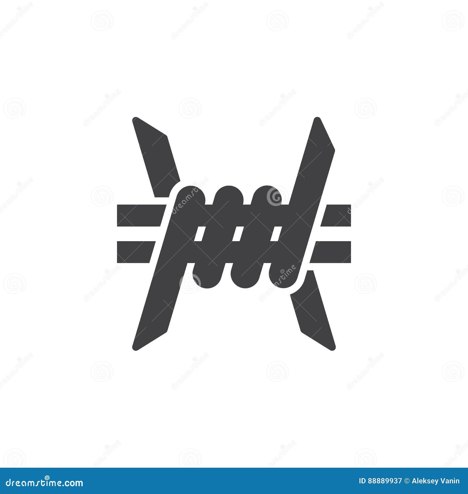 Barbed Wire icon vector stock vector. Illustration of barb - 88889937
