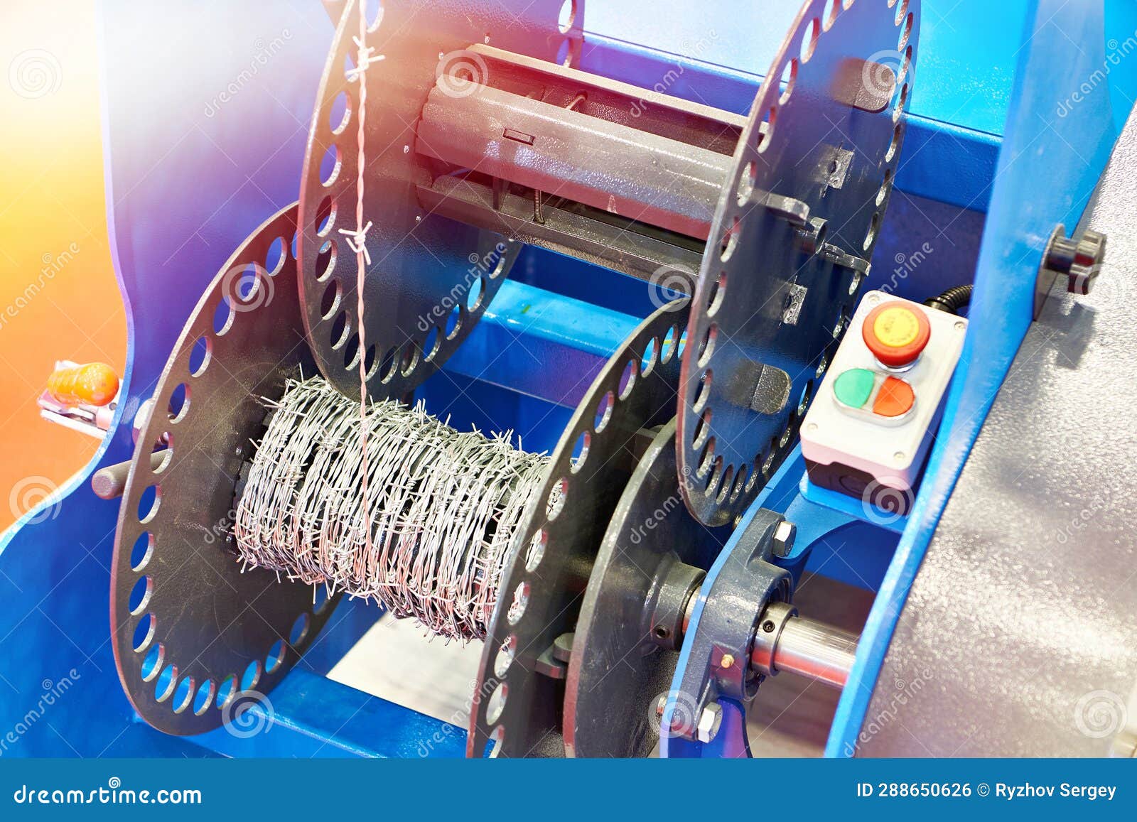 Barbed wire machine stock photo. Image of spool, bobbin - 288650626