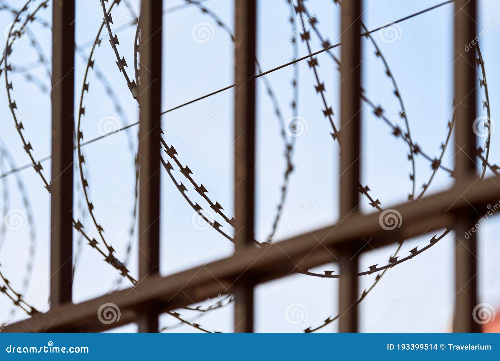 Barbed Wire on Prison Fence Stock Photo - Image of access, chain: 193399514