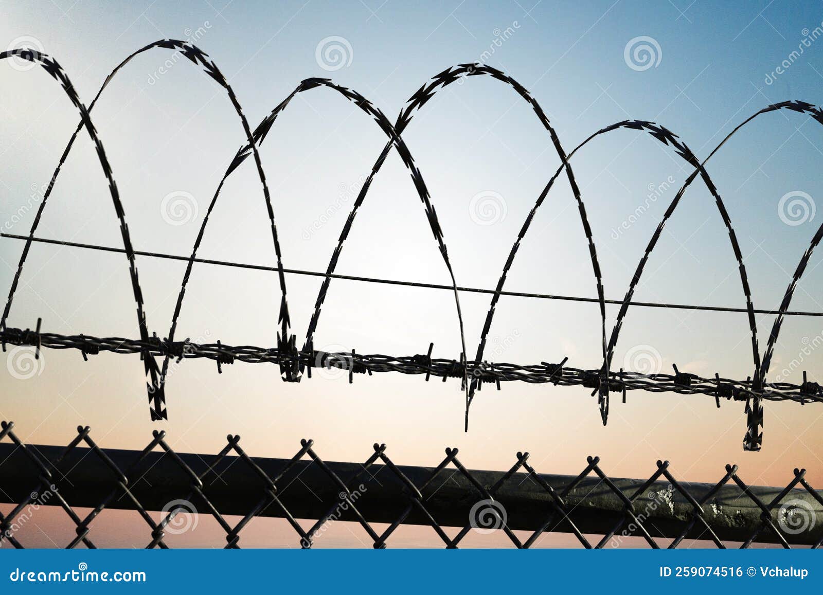 Barbed Wire on Prison Fence, Security Concept. 3D Rendered Illustration ...