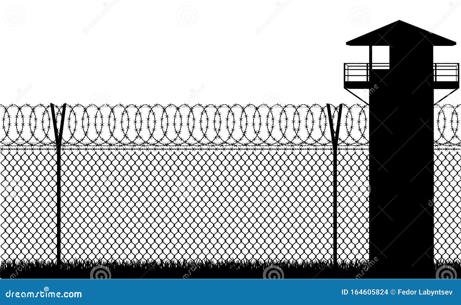 Prison Fence. Seamless Pattern Metal Fence Wire Military Wall Linkage ...